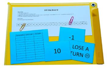 Adding Integers Number Line Practice Activity Game By School Sisters Math
