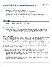 Info 6079 Lab Week6 Pdf Info 6079 LAB Security Application Week 6