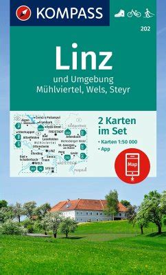 KOMPASS Wanderkarten Set Linz und Umgebung Mühlviertel Wels Steyr Landkarten bei