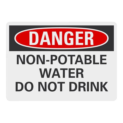 Lavex 14 X 10 Non Reflective Plastic Danger Non Potable Water Do