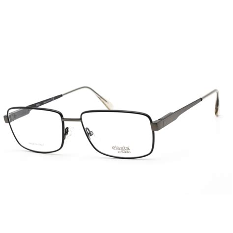 Elasta Mens Grey Rectangular Eyeglass Frames 3102n0riw0056