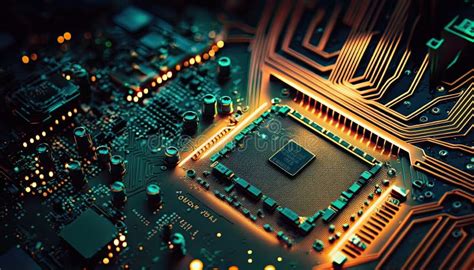 Electric Computer Circuit Board Interior Data Microchip Motherboard