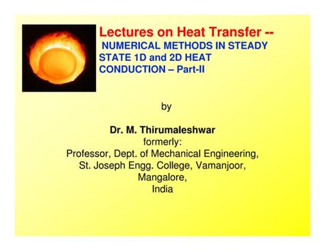 Numerical Methods In Steady State 1d And 2d Heat Conduction Part Ii Pdf