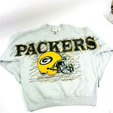 Vintage Green Bay Packers Crewneck Sweatshirt Xl Cliff Engle Gray Nfl