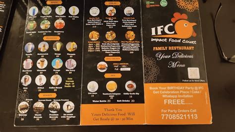 Menu At Ifc Impact Food Court Komarapalayam