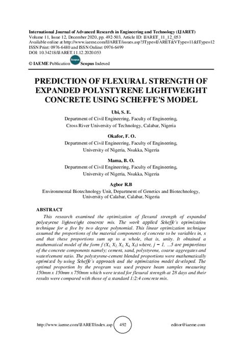 Pdf Prediction Of Flexural Strength Of Expanded Polystyrene
