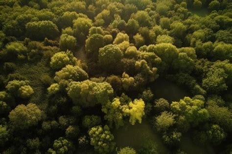 Premium Ai Image An Aerial View Of A Forest With Lots Of Trees