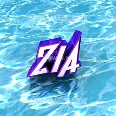 Preview Of Water 3d Name For Zia