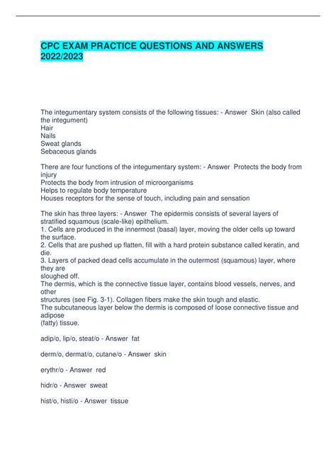 Cpc Exam Practice Questions And Answers 20222023 Cpc Stuvia Us