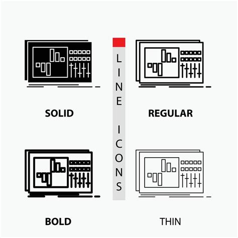 Control Equalizer Equalization Sound Studio Icon In Thin Regular