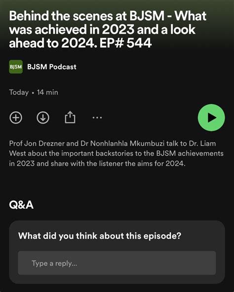 British Journal Of Sports Medicine Bjsm On Linkedin Bjsmpodcast