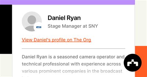 Daniel Ryan Stage Manager At Sny The Org