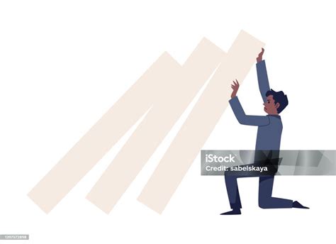 떨어지는 도미노를 붙잡고있는 사업가 평평한 벡터 일러스트 레이 션이 고립되었습니다 격언에 대한 스톡 벡터 아트 및 기타 이미지