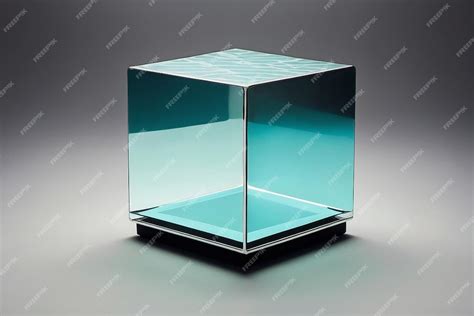 Premium Photo Blue Glass Cube On A White Background 3d Render Image