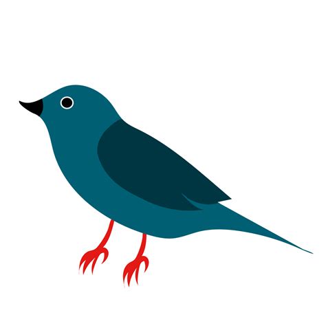 シンプルな青い鳥（バード）のイラスト 年賀状ワンポイントイラスト 商用フリー無料のイラスト素材なら「イラストマンション」
