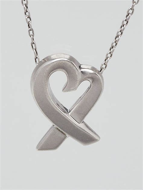 Tiffany And Co Sterling Silver Paloma Picasso Loving Heart Necklace