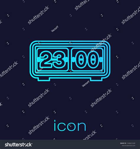 Turquoise Retro Flip Clock Line Icon Stock Vector Royalty Free 1348621628 Shutterstock