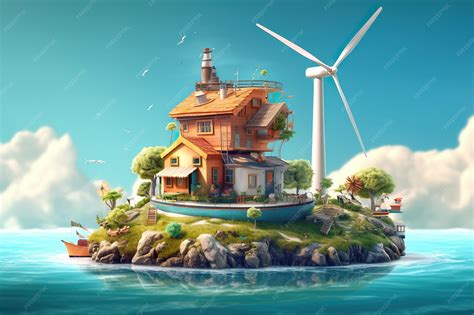 Premium Ai Image Renewable Energy Background With Green Energy As Wind Turbines Generative Ai