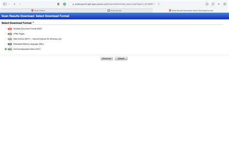 Export Scan Reports From Qualys