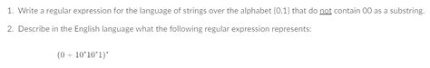 Solved 1. ﻿Write a regular expression for the language of | Chegg.com