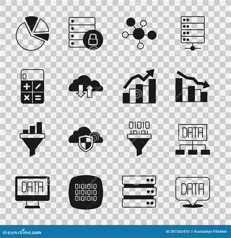 Set Data Analysis Financial Growth Decrease Mind Map Infographic