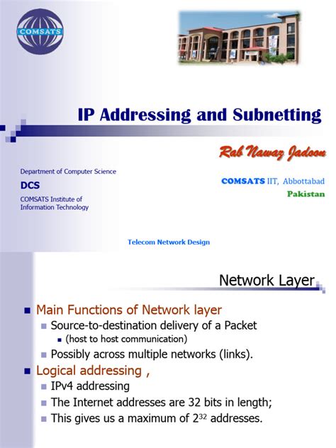 Lecture 16 Ip Addressing and Subnetting by Rab Nawaz Jadoon | PDF | Computer Network | Internet ...
