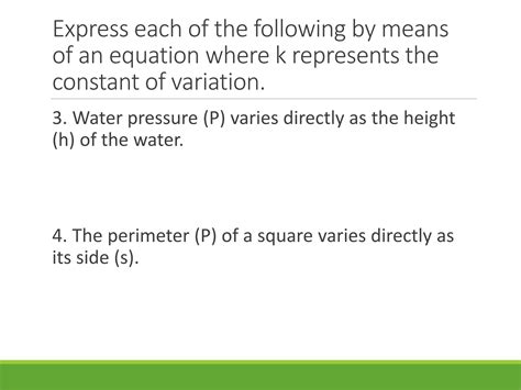 Solving Problems Involving Direct Variation Pptx