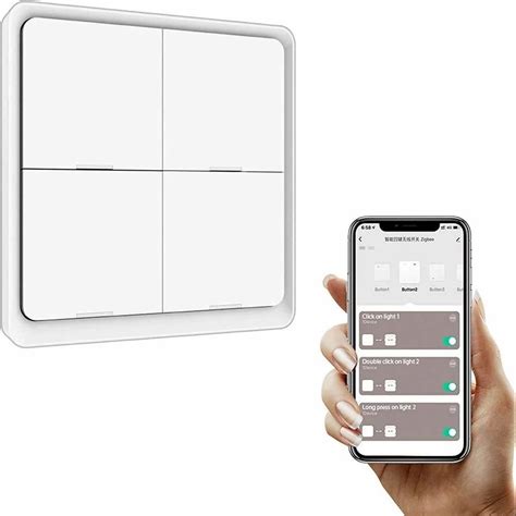 Smart Wireless Zigbee On Off Switch 4 Gang 12 Scene Controller At