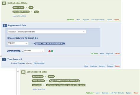 Survey Flow Logic For Supplemental Data In Question To Mark Embedded