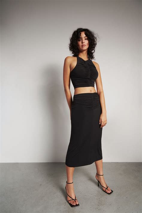 Dynamite Midi Ruched Skirt 10007045806v