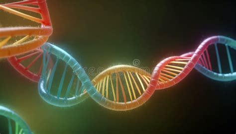 Illustrative Depiction Of Nucleic Acid Double Helix With Connected Nucleic Acid Molecules Often