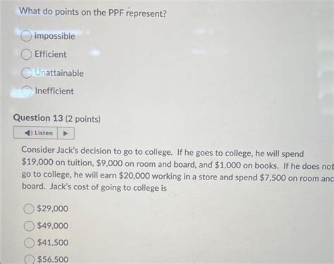Solved What Do Points On The PPF Represent Impossible Chegg