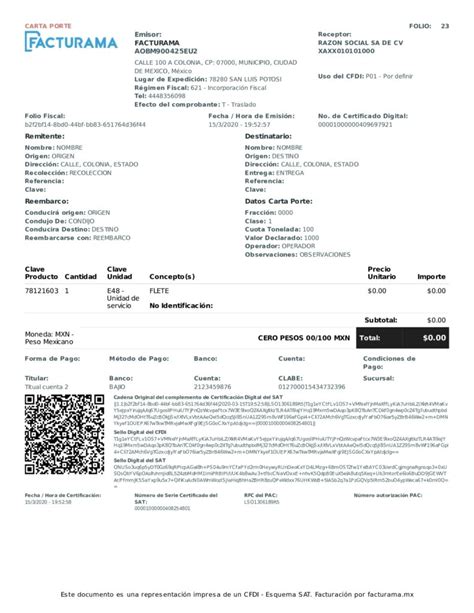 Ejemplo de Carta Porte en México Cómo se genera