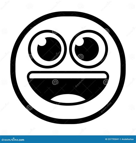 Isolated Laughing Monochrome Emoji Icon Stock Vector Illustration Of