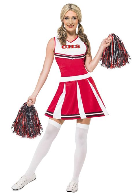 Red Cheerleader Womens Costume Sports Costumes