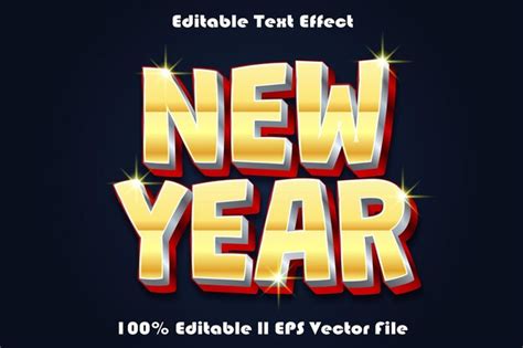 Premium Vector New Year Editable Text Effect