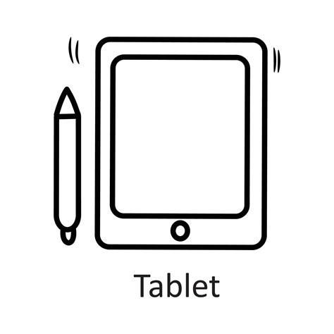 Tablet Vector Outline Icon Design Illustration Stationery Symbol On White Background Eps 10