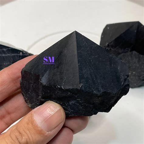 Black Tourmaline Half Polished Free Form Blend Of Raw And Polished