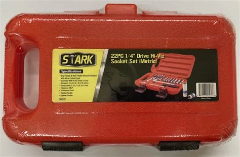 Stark Usa 22pc 1 4″ Drive Hi Viz Socket Set Metric Tool House Ltd