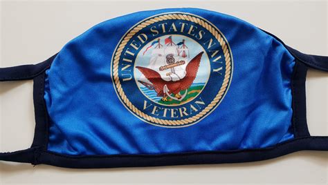 Us Navy Veteran Face Mask 3 Layered Washable Reusable Etsy