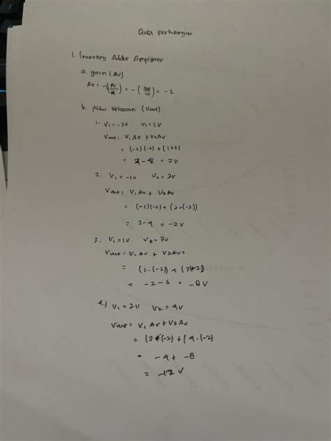 Electrical Engineering Adder Inverting Amplifier