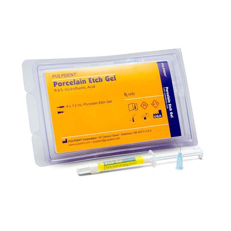 Porcelain Etch Gel Hydrofluoric Acid 1 2mL Pulpdent Pulpdent
