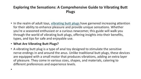 PPT Exploring The Sensations A Comprehensive Guide To Vibrating Butt