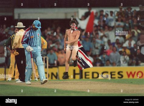 Streaker On The Field During Australia England In Hi Res Stock