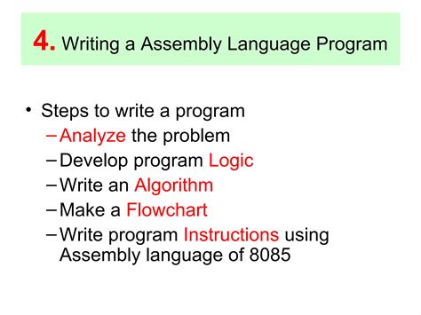 Assembly Language Programming Of 8085 Ppt Programming Languages Computing