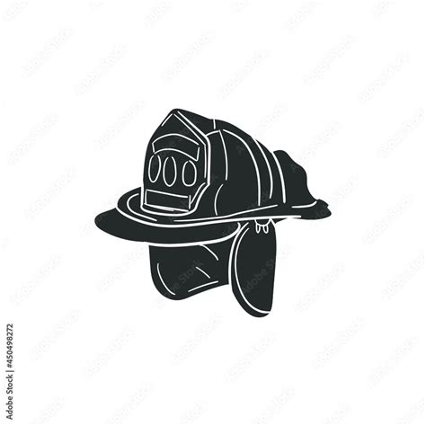 Firefighter Helmet Icon Silhouette Illustration Fireman Protection