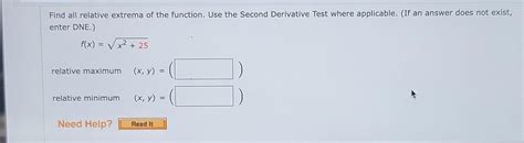 solved find all relative extrema of the function use the