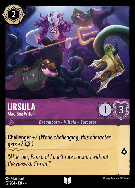 004 057 Ursula Mad Sea Witch Lorcana Card Disney Lorcana