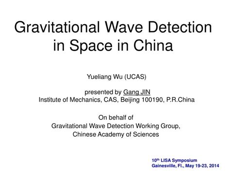 Ppt Gravitational Wave Detection In Space In China Powerpoint