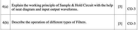 Solved 4 A Explain The Working Principle Of Sample Hold Circuit With The Help [5] Of Neat